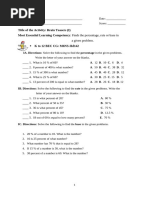 Percentage, Base Rate Worksheet (Business MAth) | PDF | Percentage
