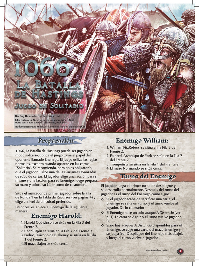 1066 Solo Rulebook ESP Compressed | PDF