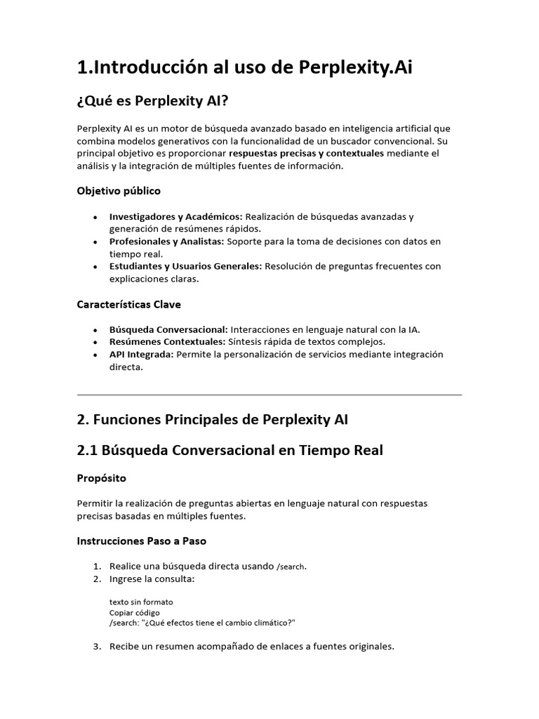 Introducción A Perplexity - AI | PDF | Inteligencia artificial | Inteligencia (IA) y semántica