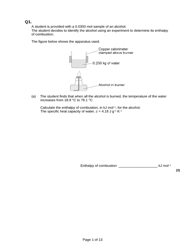 Mixed Exam Q Questions Only | PDF | Combustion | Enthalpy