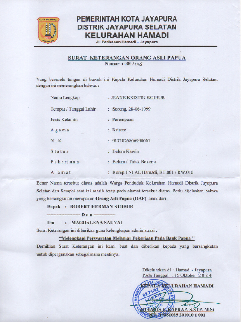 Surat OAP | PDF