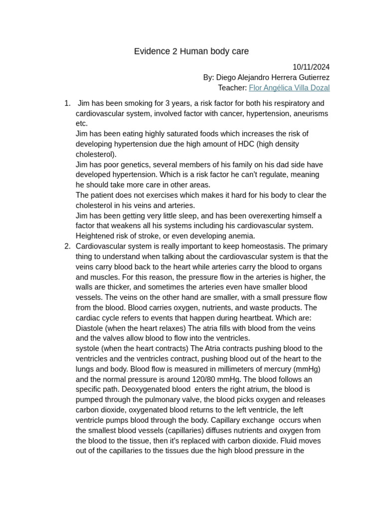 Evidence 2 Human Body Care | PDF | Blood | Heart