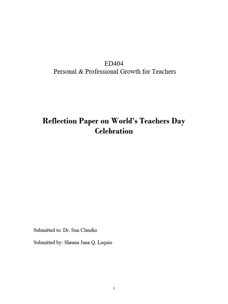 Reflection Paper | PDF