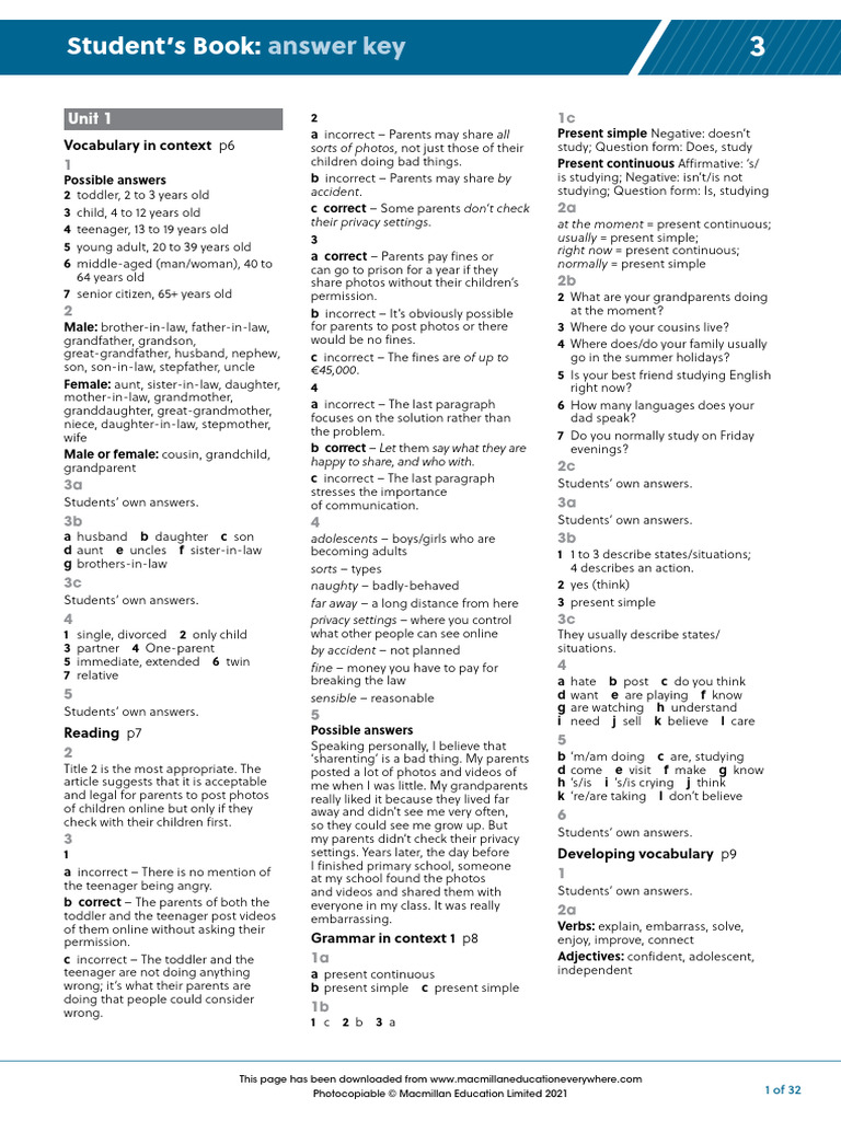 Level3 Student's Book Answer Key | PDF | Sherlock Holmes | Adolescence