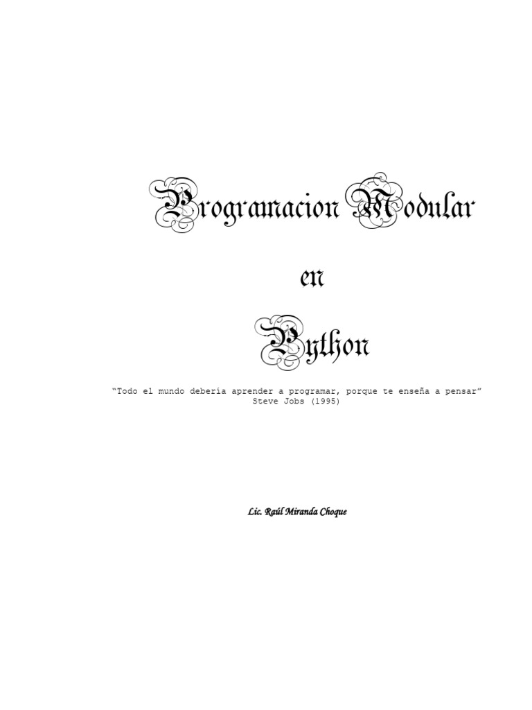 Programacion Modular en Python | PDF | Programación de computadoras | Python (lenguaje de ...