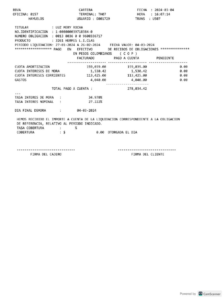 Pago Recibo U507 A | PDF