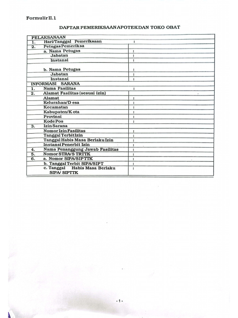Form Pemeriksaan Dinkes | PDF