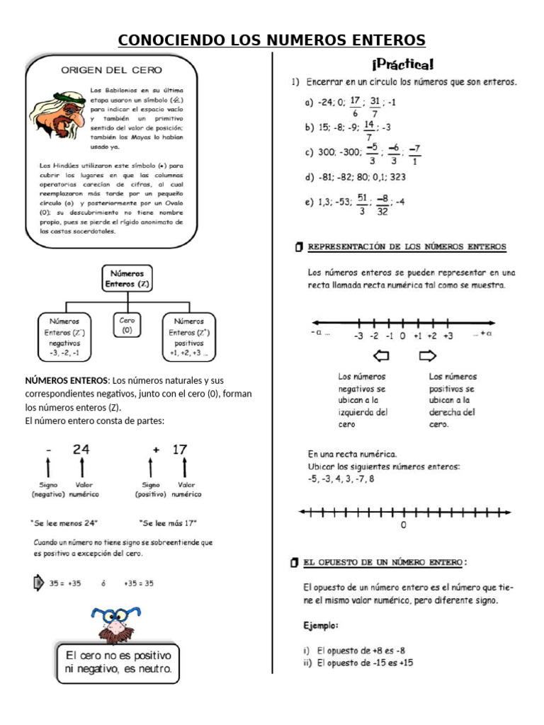 Introducción a los Números Enteros | PDF