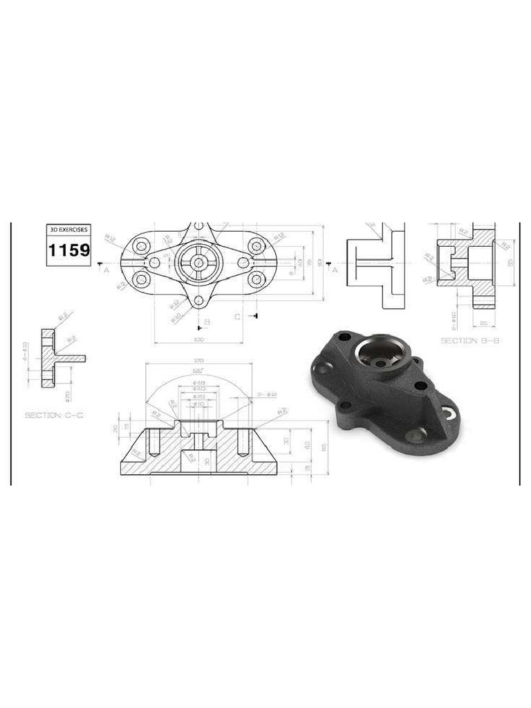 3D Cad Exercises 1159 | PDF