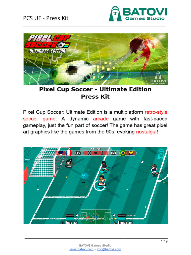 PCS UltimateEdition PressKit | PDF | Association Football | Gaming
