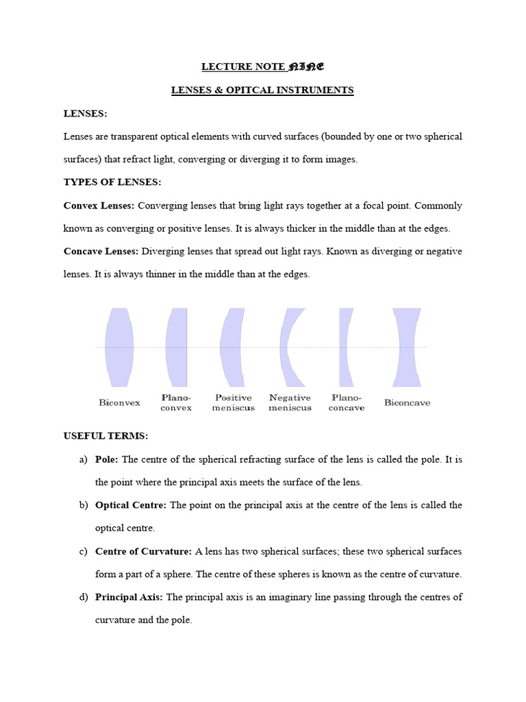09 Lenses Optical Instrument | PDF | Eye | Optics