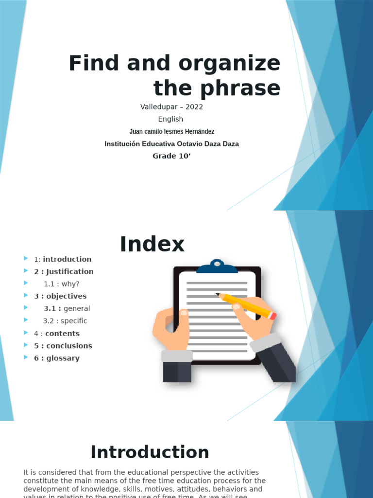 Find and Organize The Phrase | PDF | English Language | Verb
