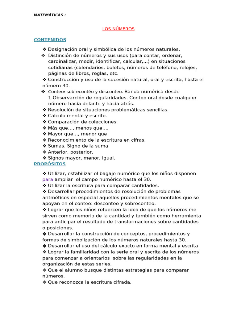 MATEMATICAS 1ro | PDF | Números | Escritura