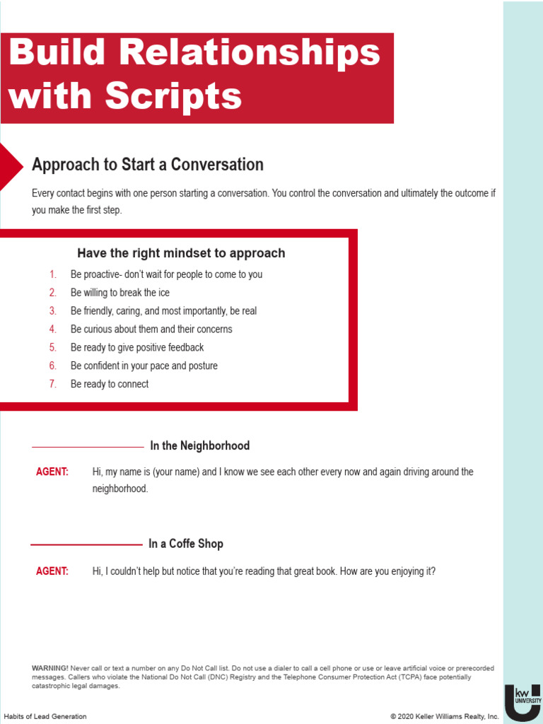 Relationship Building Script Book | PDF | Telephone | Telephone Number