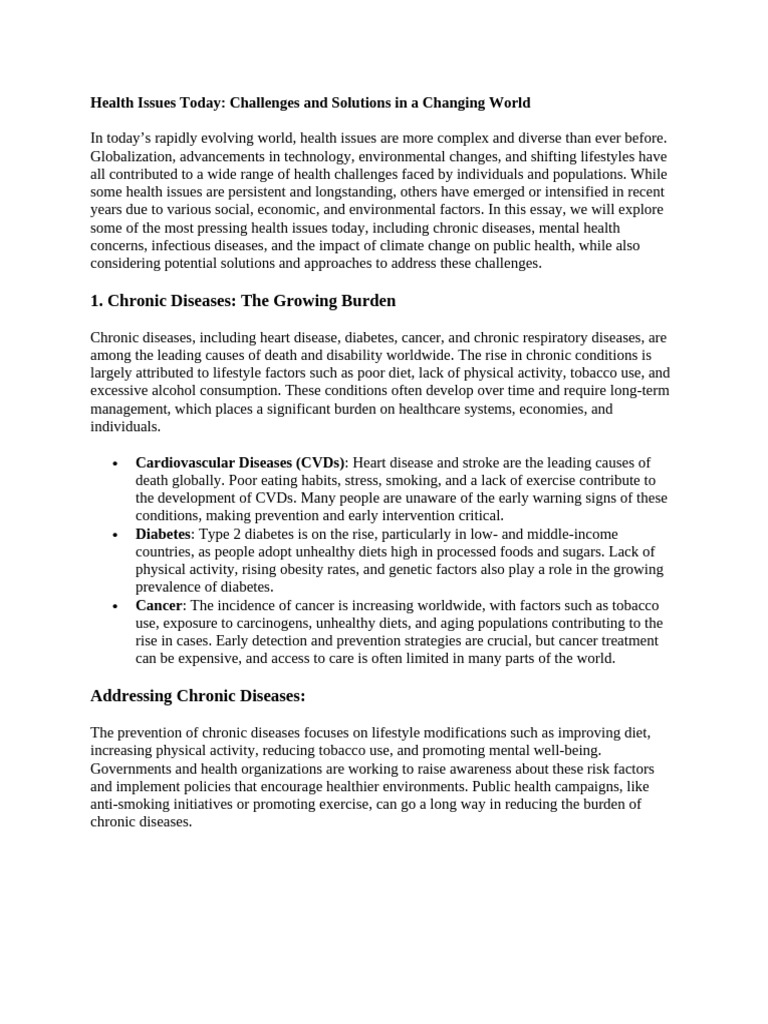 Health Issues Today | PDF | Chronic Condition | Cardiovascular Diseases