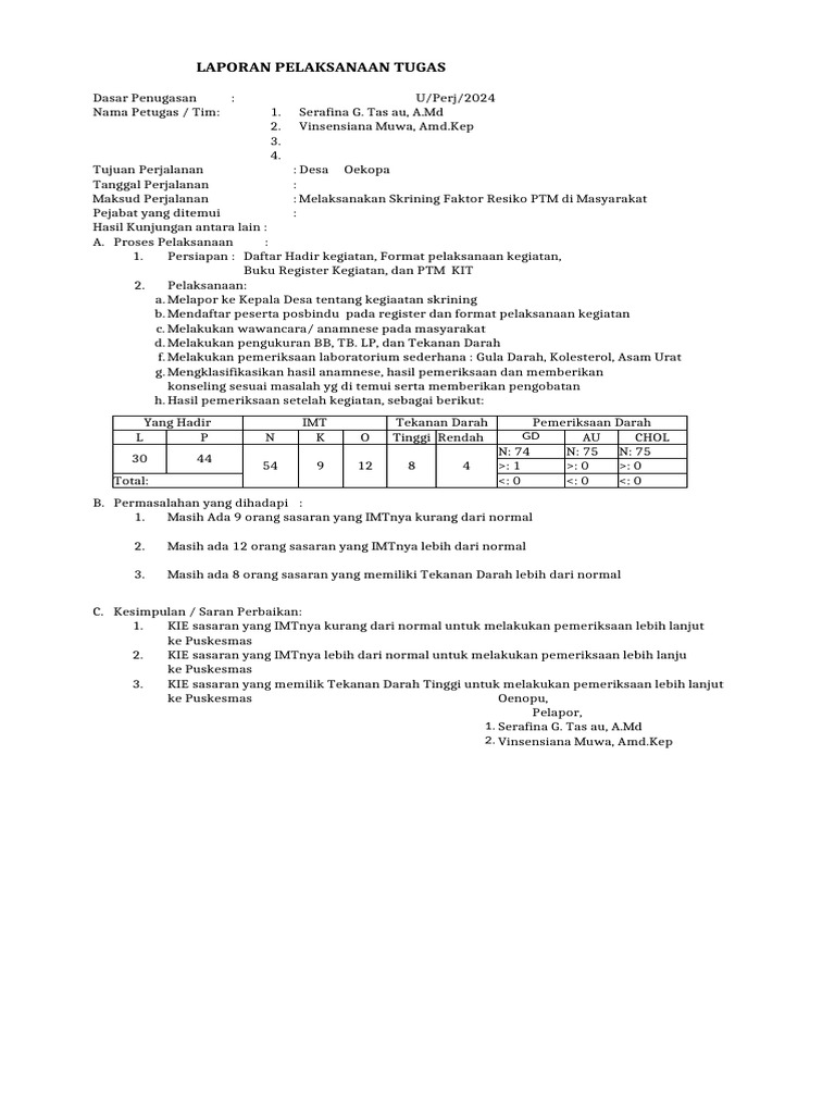 Format LPT Skrining Masyarakat 2024 | PDF