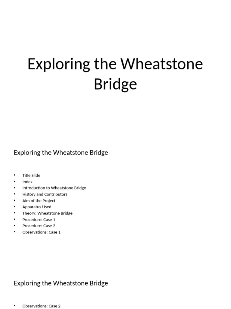 Exploring The Wheatstone Bridge | PDF | Electrical Resistance And ...