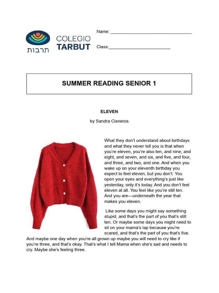 Summer Reading Senior 1 | PDF