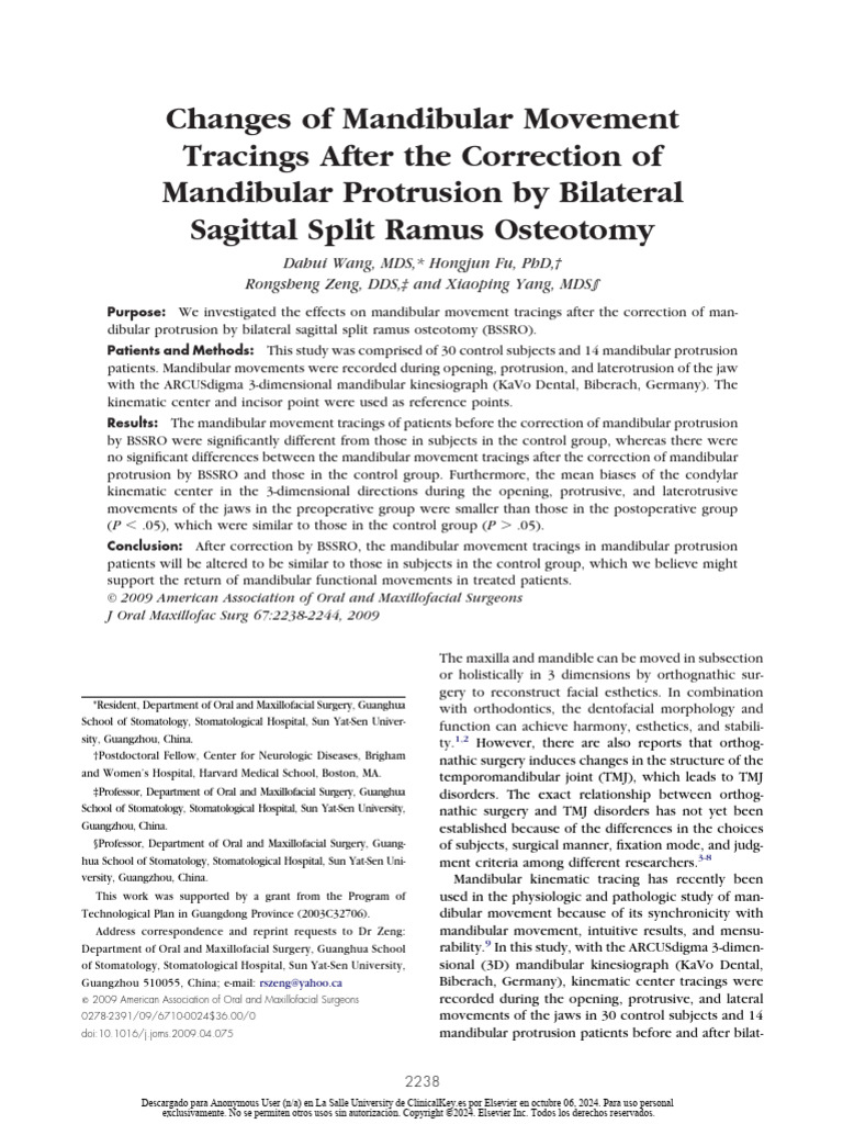 Changes of Mandibular Movement Tracings After The Correction of ...