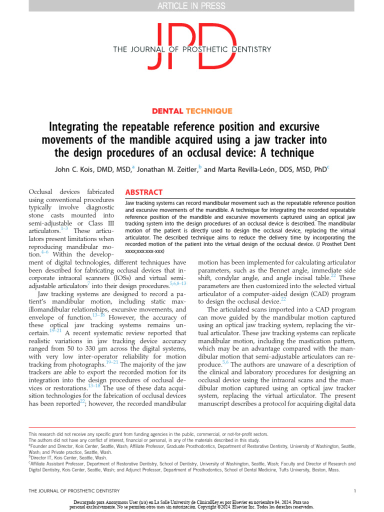 Integrating The Repeatable Reference Position and Excursive Movements ...