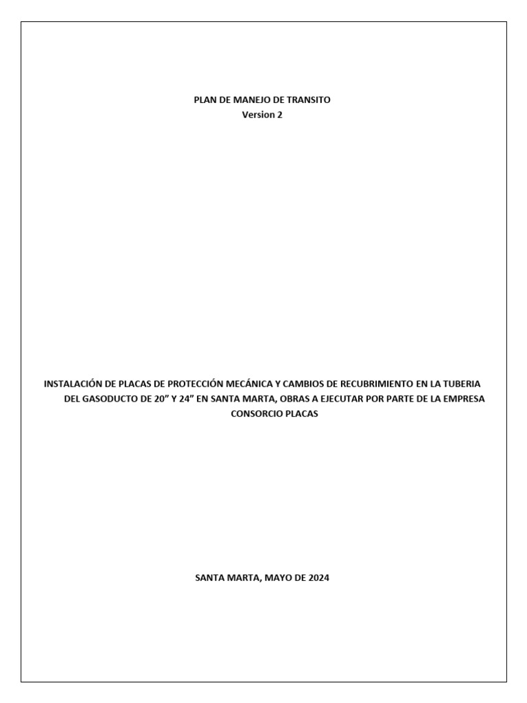 PLAN DE MANEJO DE TRANSITO V2 - Santa Marta Norte | PDF | Tráfico ...