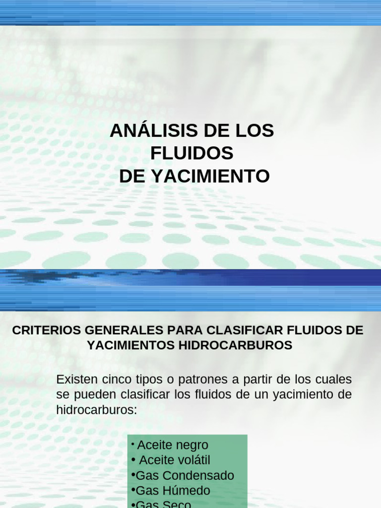 Clasificación de Fluidos de Yacimiento | PDF | Líquidos | Gases