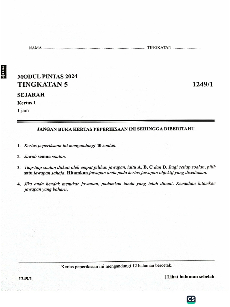 2024 k1 Soalan Set 2 (Selangor) | PDF