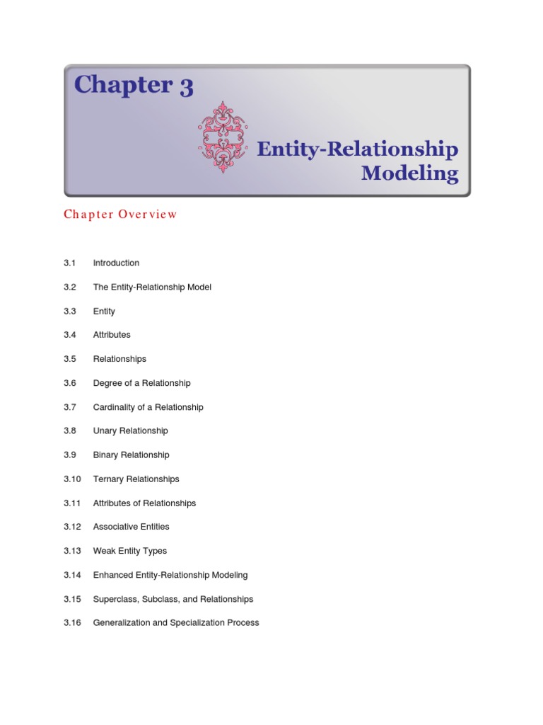 Chapter03 Entity Relationship Modeling Pdf Inheritance Object Oriented Programming