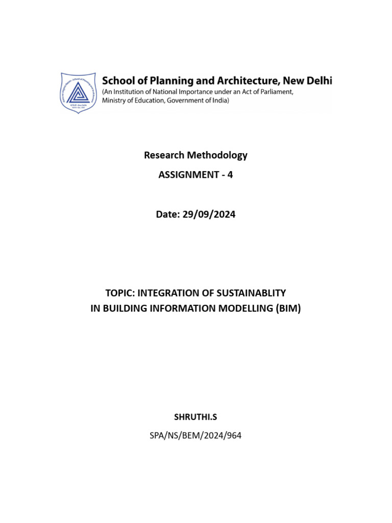 Assignment 4 Integration of Sustainabilty in BIM | PDF | Life Cycle ...