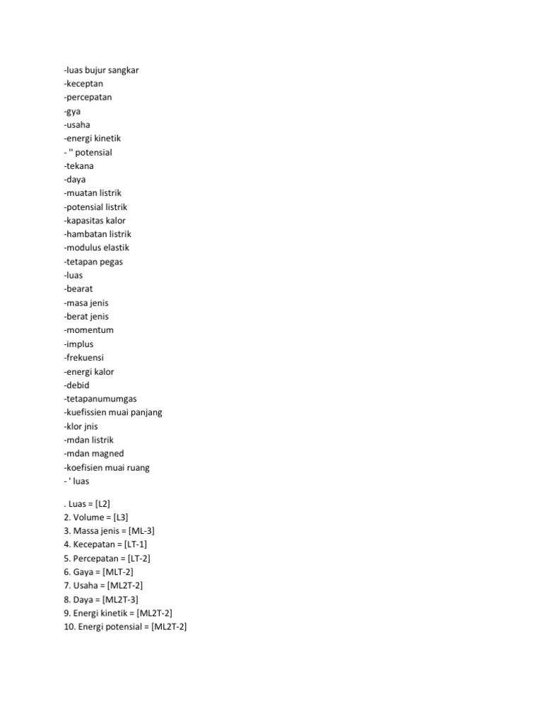 Fisika Besaran Turunan | PDF