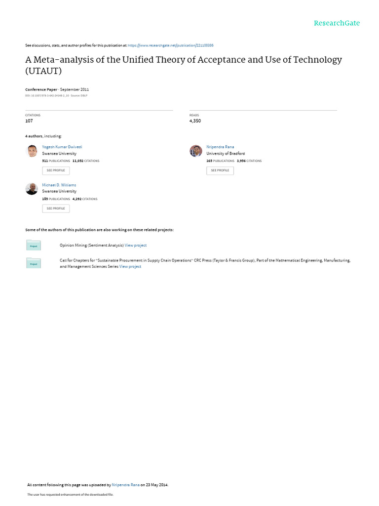 A Meta-Analysis of The Unified Theory of Acceptance and Use of ...