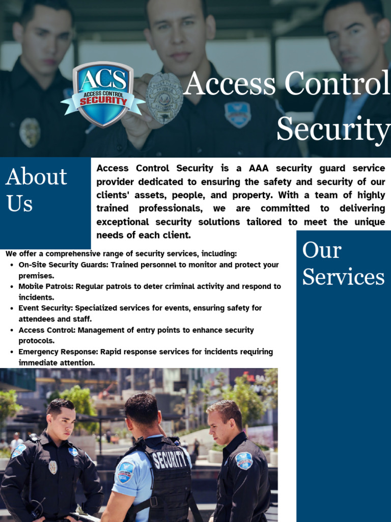 Access Control Security | PDF | Security Guard | Access Control