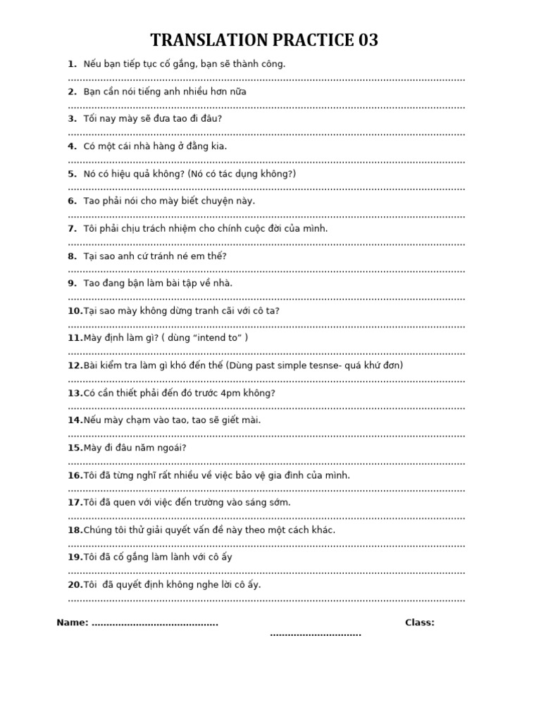 Translation Practice 03 | PDF