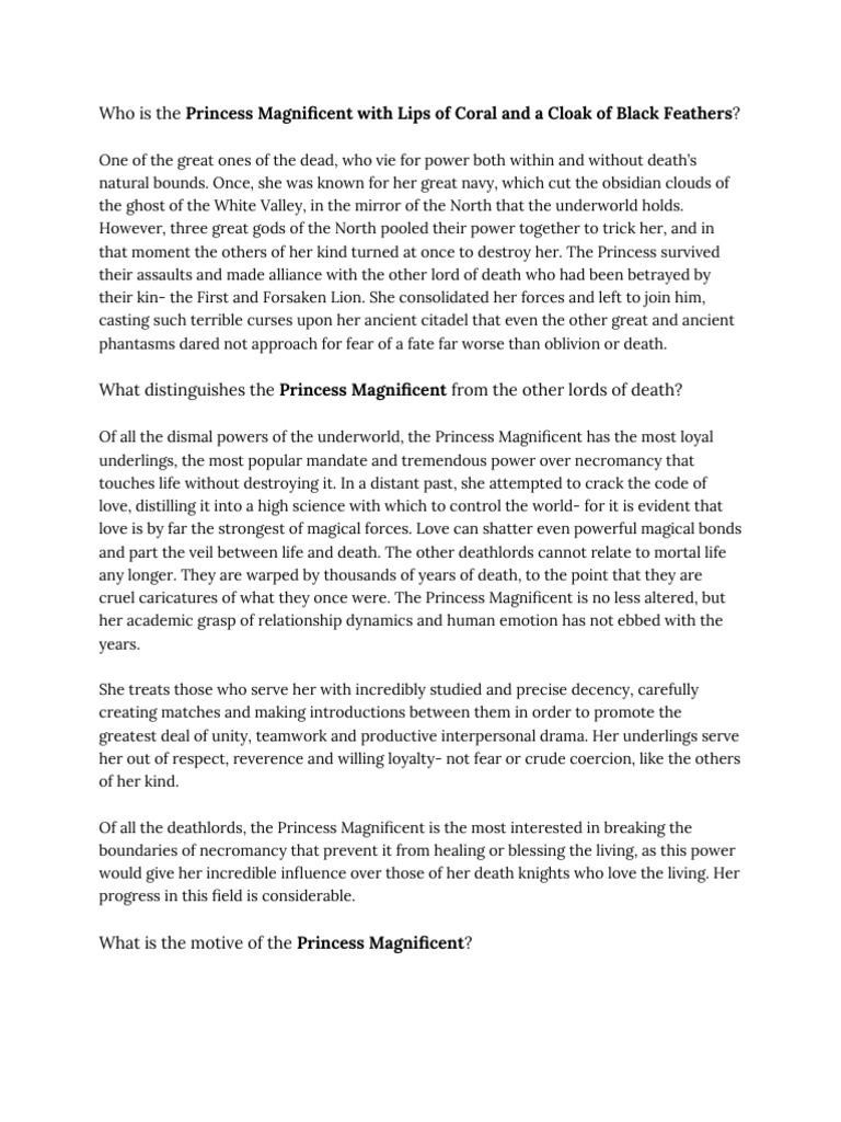 The Princess Magnificent's Love Experiments | PDF | Necromancy | Love