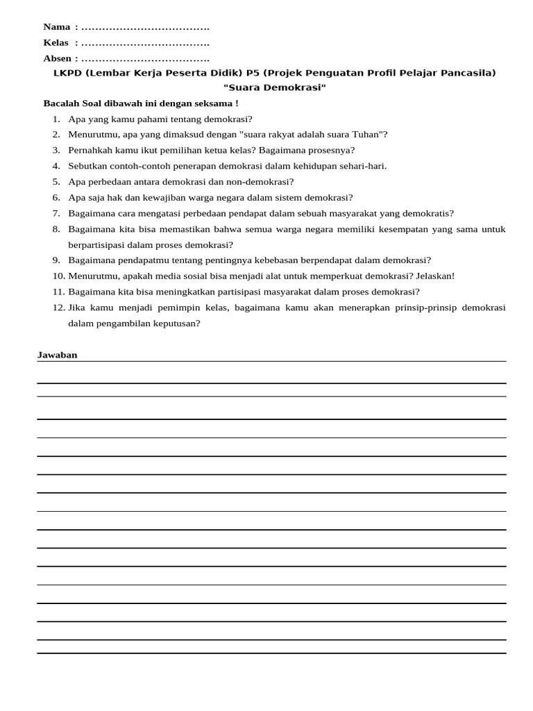 LKPD Suara Demokrasi | PDF