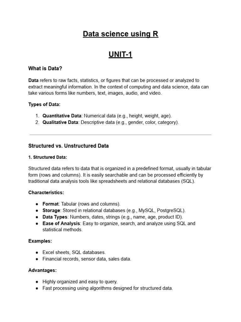 Data science using R (1) | PDF | Level Of Measurement | Statistics Data science using R (1) | PDF | Level Of Measurement | Statistics