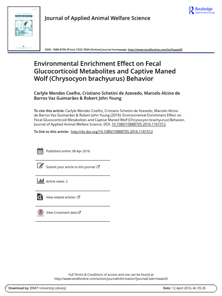 Environmental Enrichment Effect On Fecal | PDF | Stress (Biology ...
