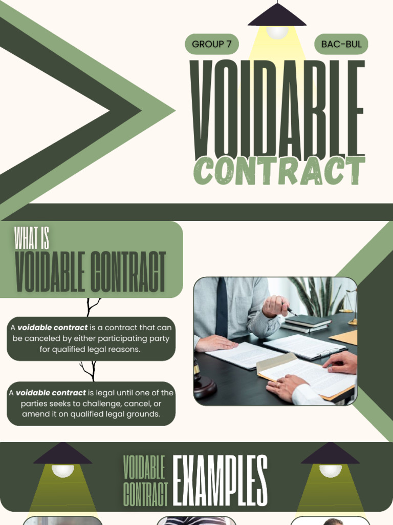 Group 7 Voidable Contract | PDF | Annulment | Misrepresentation