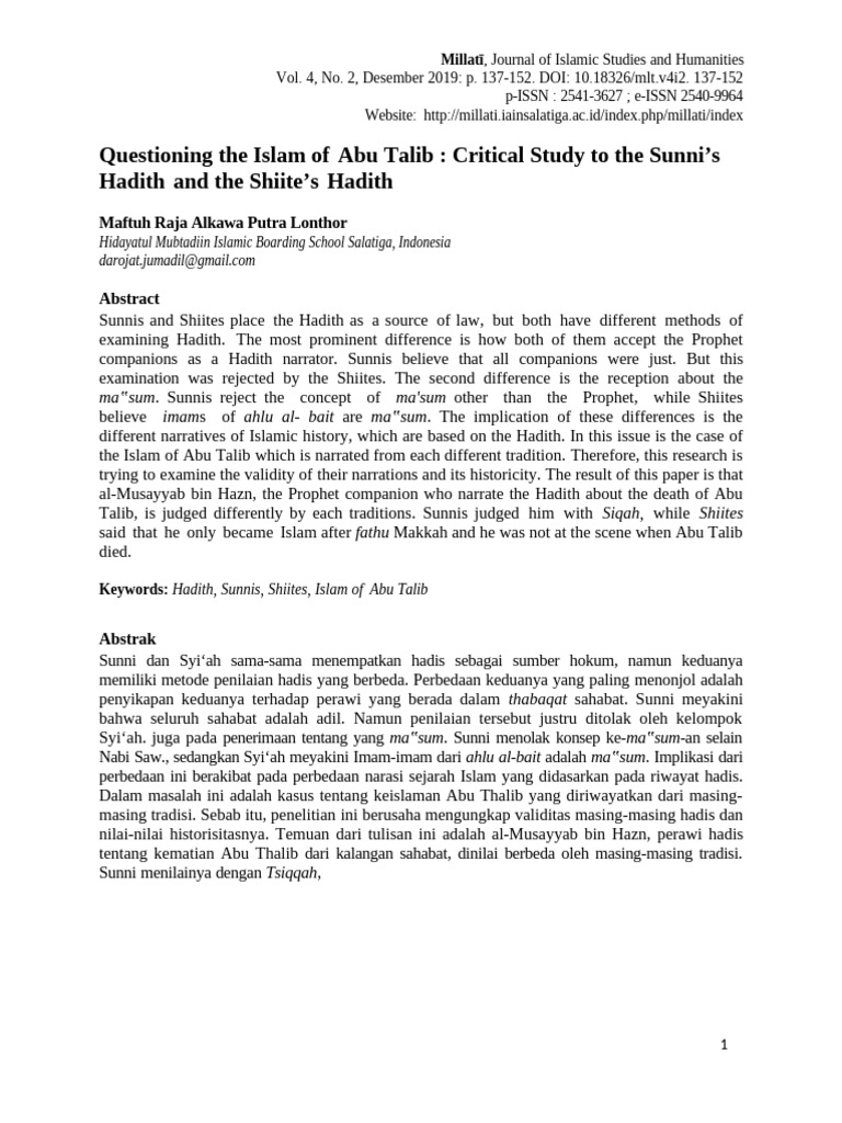 NIM Nama UTS Hadis Dan TI | PDF | Hadith | Muhammad