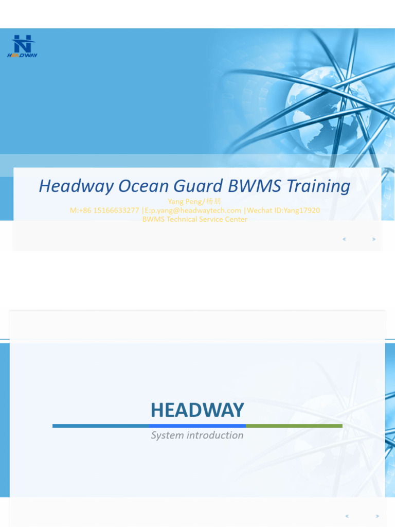 Headway Ocean Guard BWMS Overview | PDF | Filtration | Valve