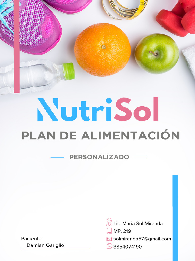Damián Gariglio Plan Alimentario | PDF | Vegetales | Almuerzo