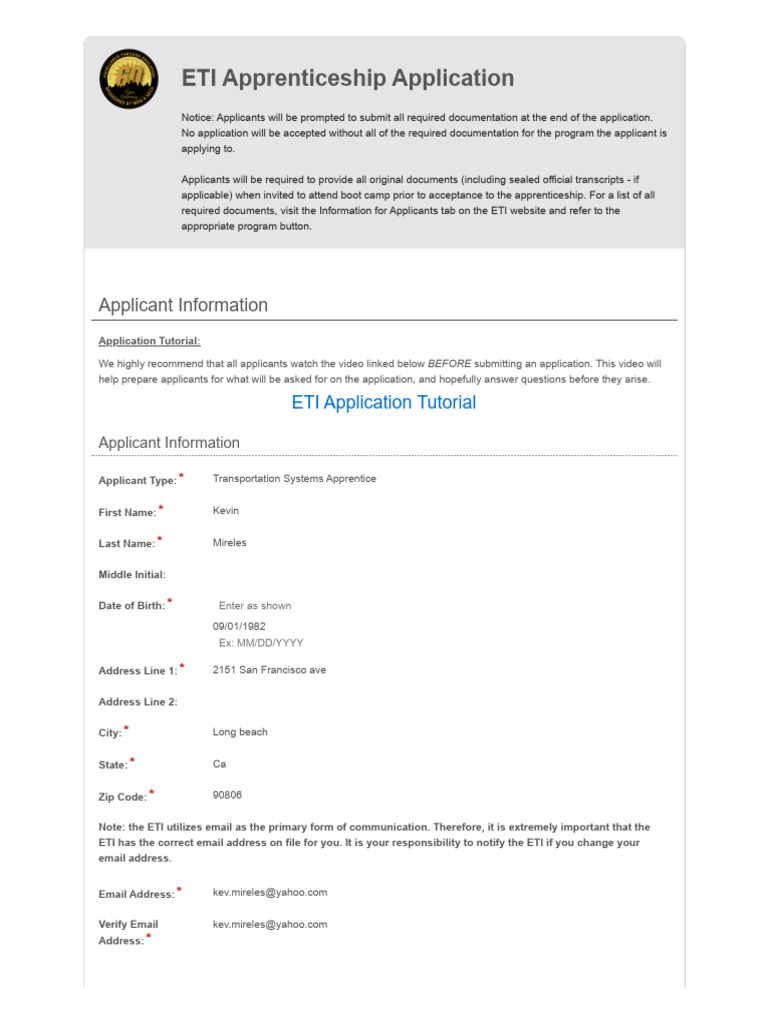 ETI Apprenticeship Application Guide | PDF | Disability | Equal ...