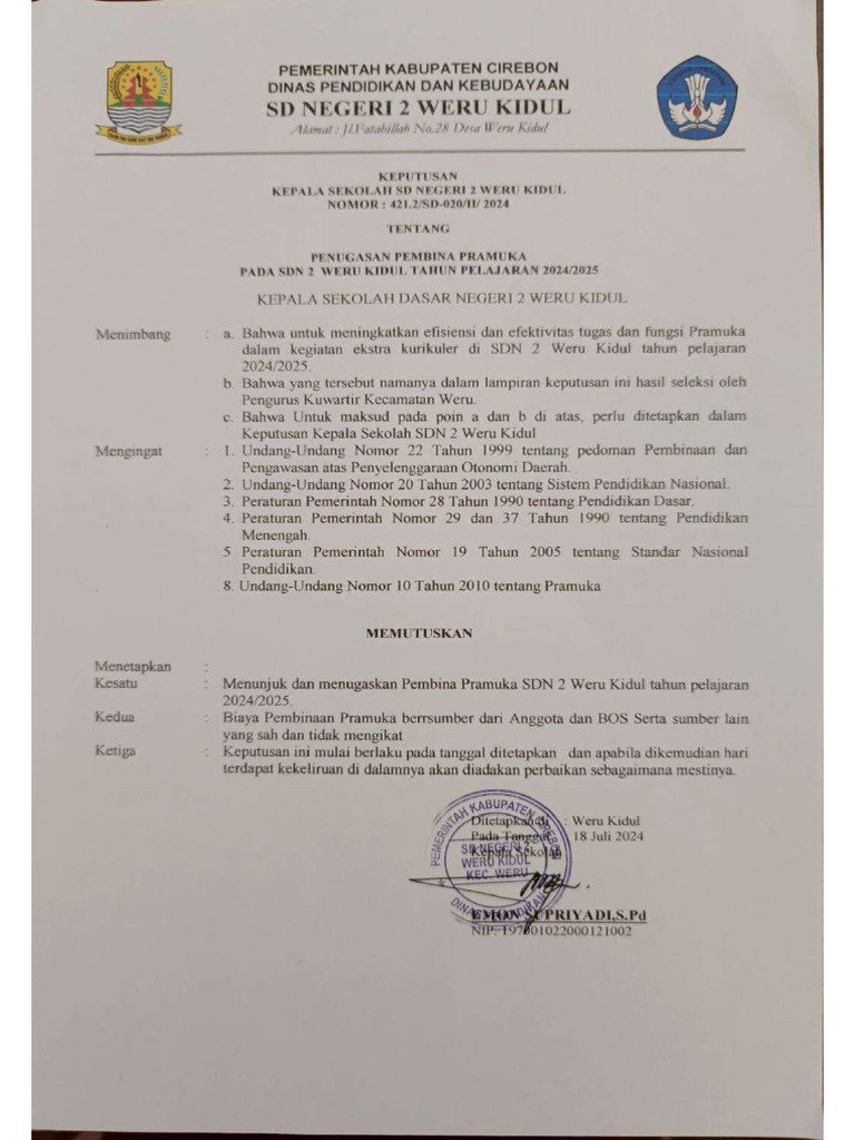 SK Pramuka 2024 | PDF