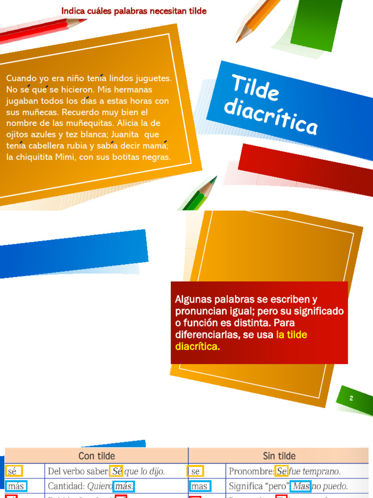 Uso de la tilde diacrítica en español | PDF