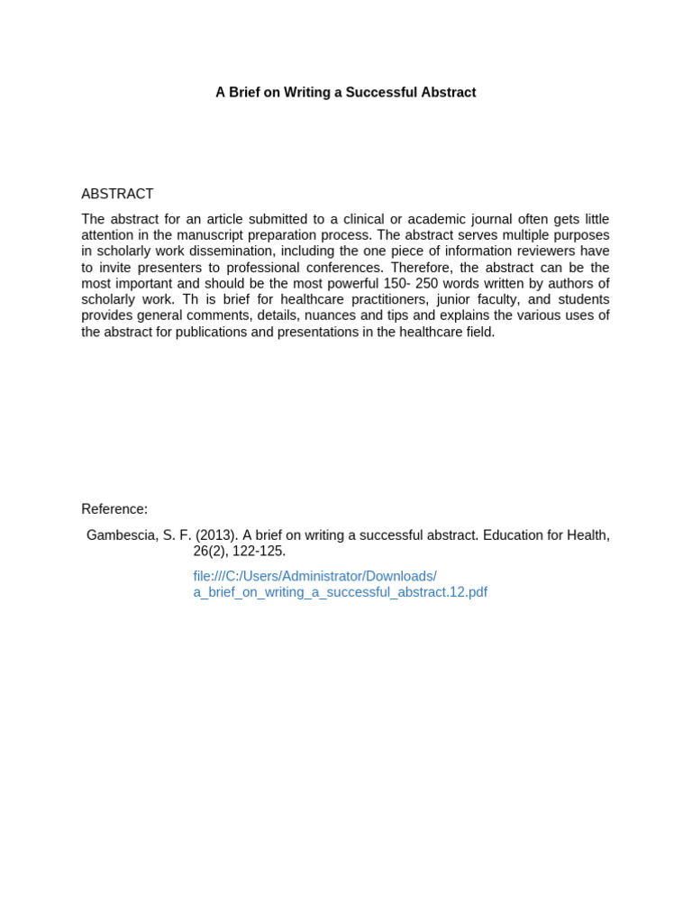 Abstract Analysis 2 | PDF | Abstract (Summary)