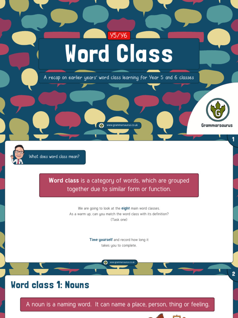 PRESENTATION Word Class Revision | PDF | Adverb | Verb