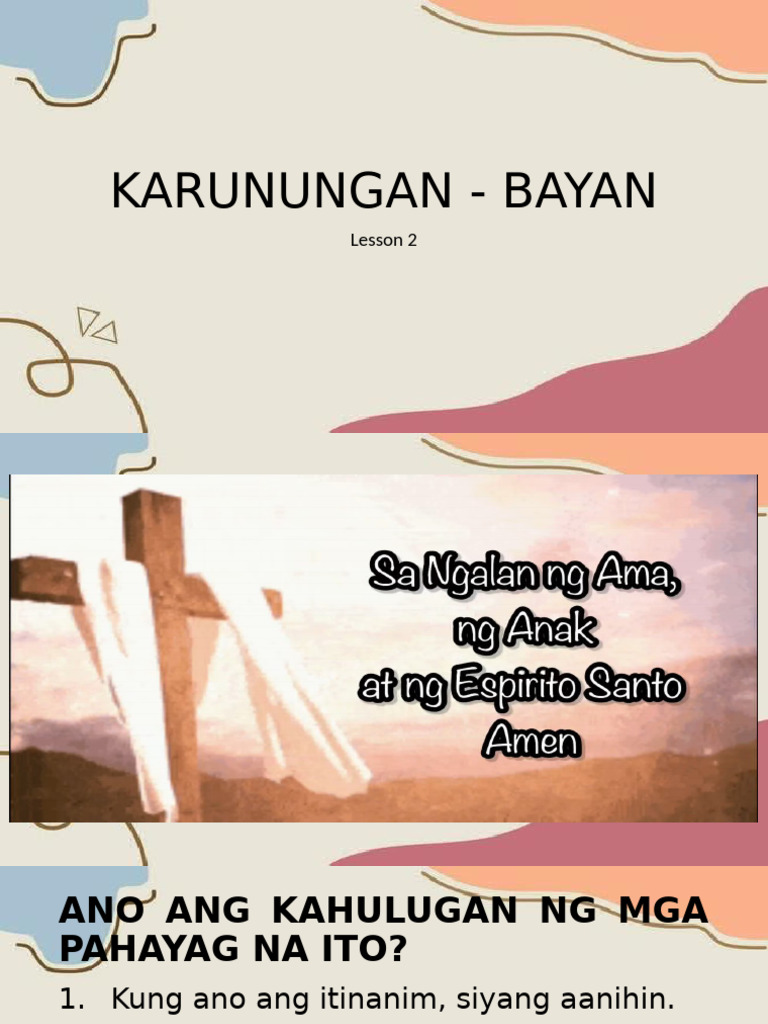 Karunungan - Bayan Lesson 2 | PDF