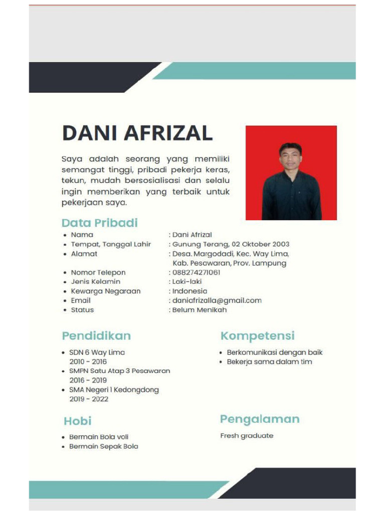 Berkas Lamaran Dani Afrizal | PDF