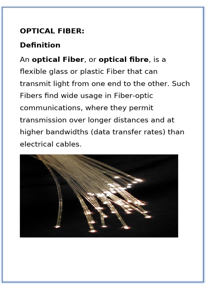 Optical Fiber | PDF | Optical Fiber | Electromagnetism
