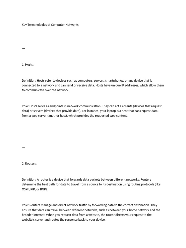 Key Terminologi-WPS Office | PDF | Computer Network | Router (Computing)